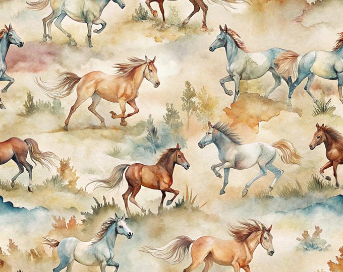 Wild Horses Pattern 26 Quilting Cotton Fabric - Etsy