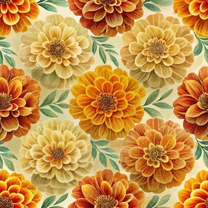 Art Nouveau Marigolds Pattern 2 Quilting Cotton Fabric - Etsy