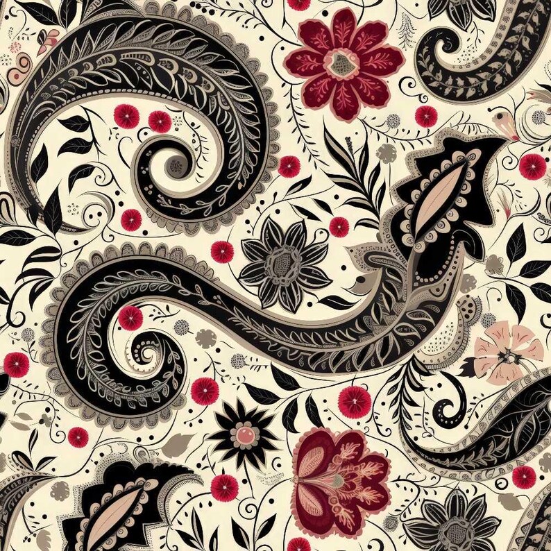 Boho Floral Paisley Pattern 12 Quilting Cotton Fabric - Etsy