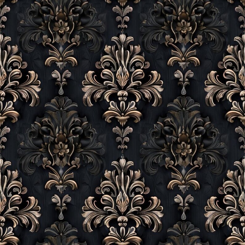 Gothic Damask Pattern 4 Quilting Cotton Fabric - Etsy