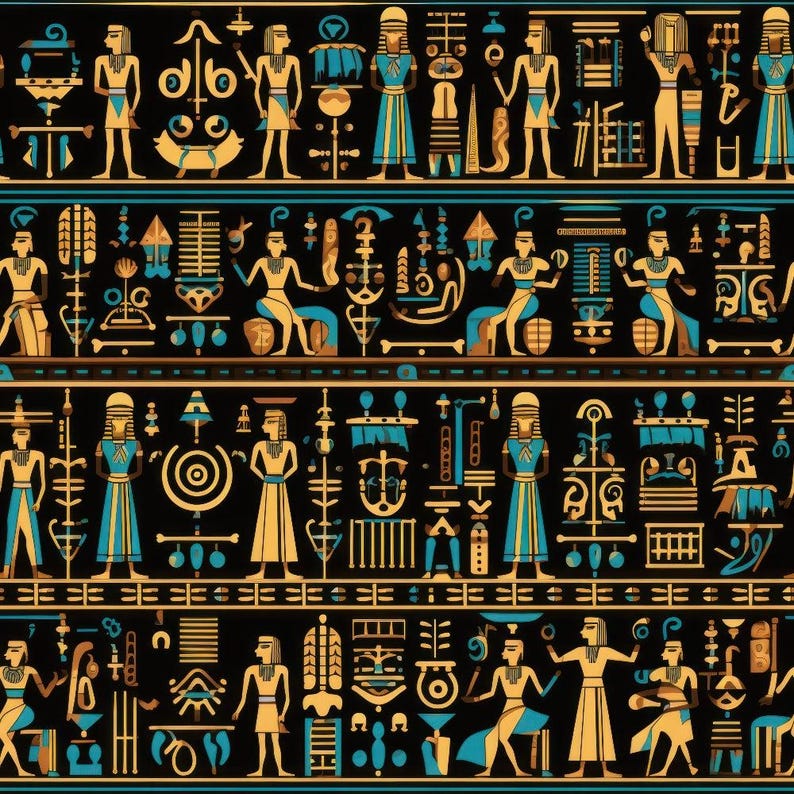 2D Ancient Egypt Pattern 58 Quilting Cotton Fabric - Etsy