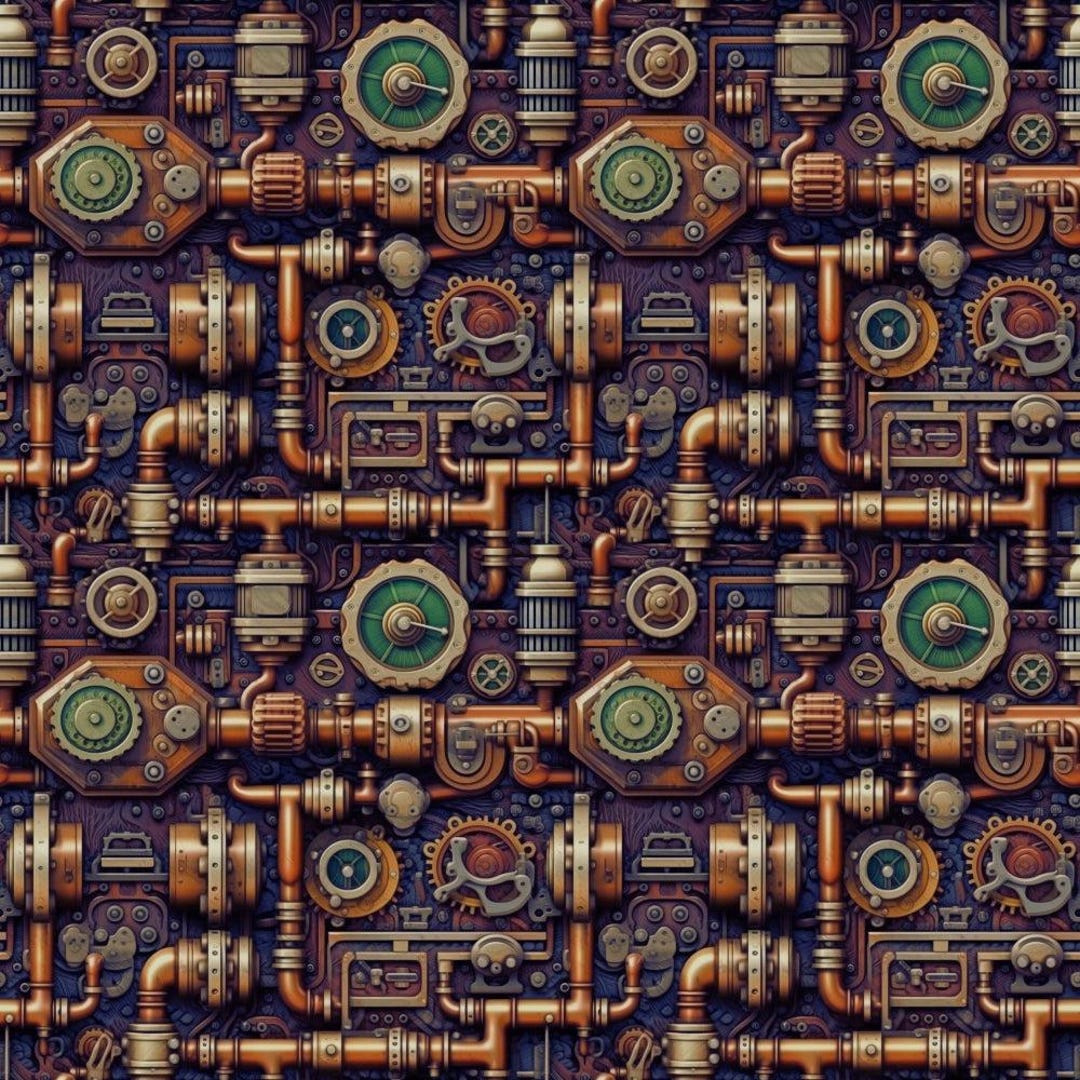 Steampunk Pipes Pattern 4 Quilting Cotton Fabric - Etsy