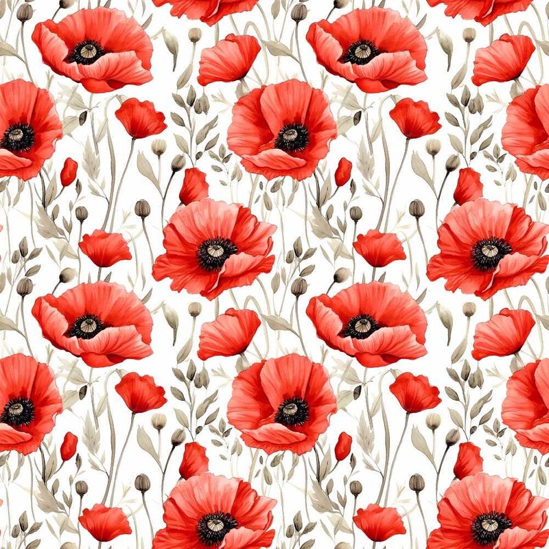 Poppy Fabric - Etsy