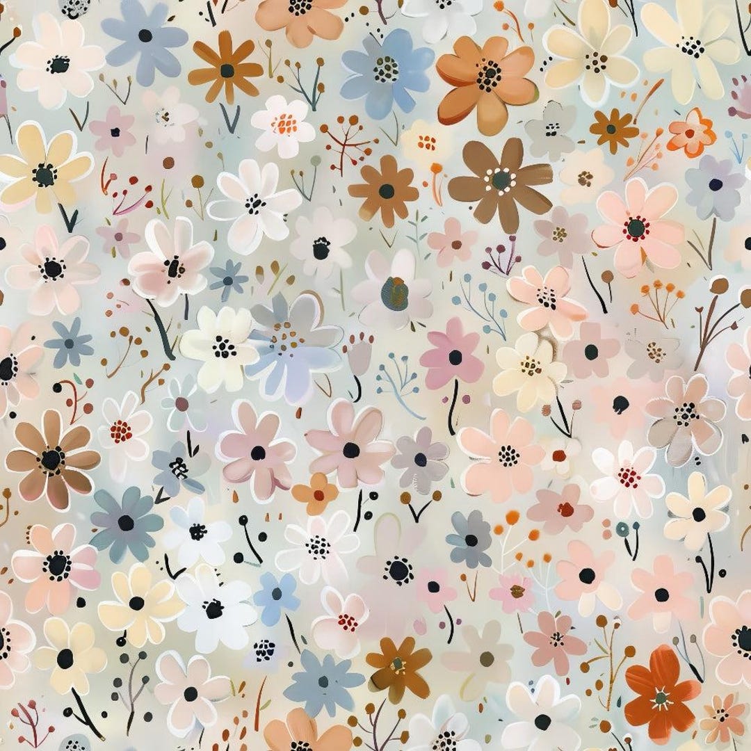 Abstract Meadow Flowers Pattern 1 Quilting Cotton Fabric - Etsy