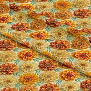 Art Nouveau Marigolds Pattern 2 Quilting Cotton Fabric - Etsy