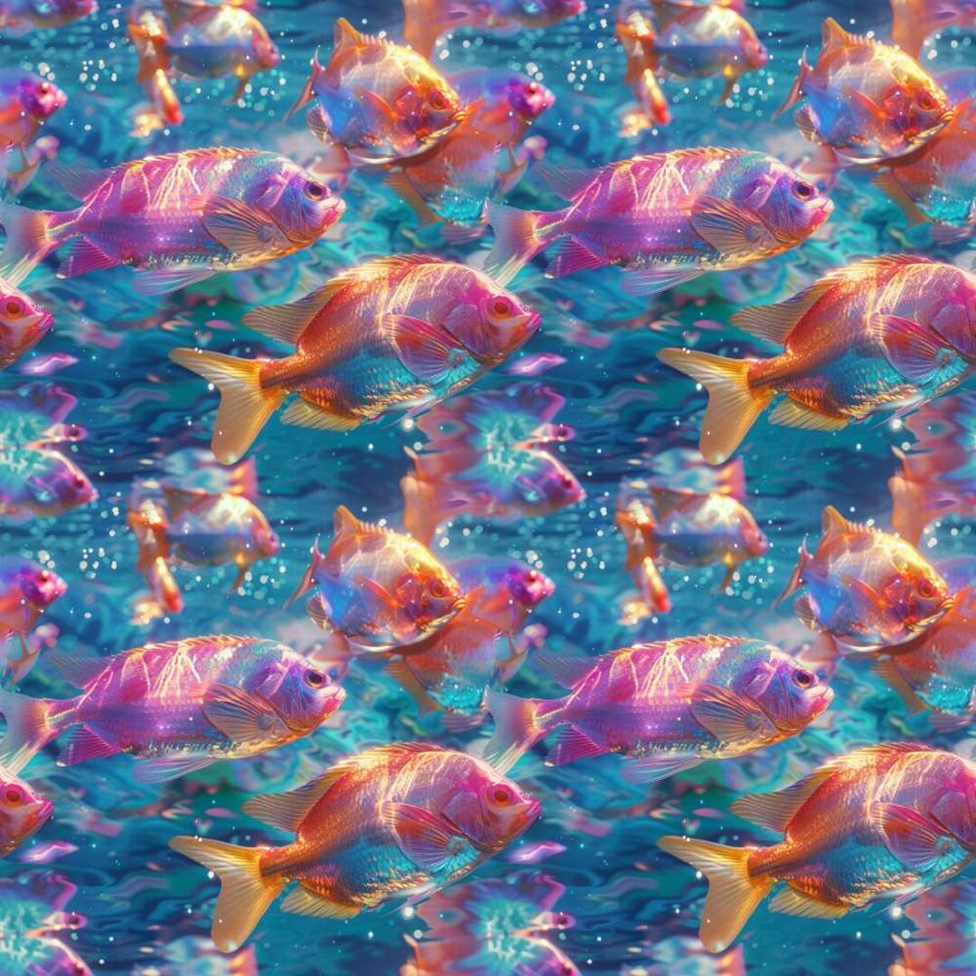 School of Fish Pattern 4 Quilting Cotton Fabric - Etsy