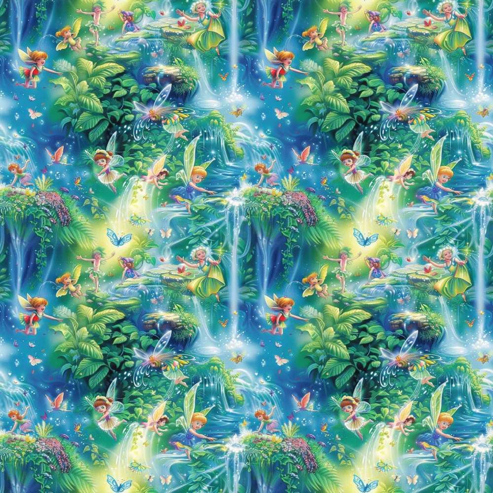 Fairies in the Forest Pattern 17 Quilting Cotton Fabric - Etsy