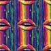 Rainbow Dripping Lips Art Pattern 5 Quilting Cotton Fabric - Etsy