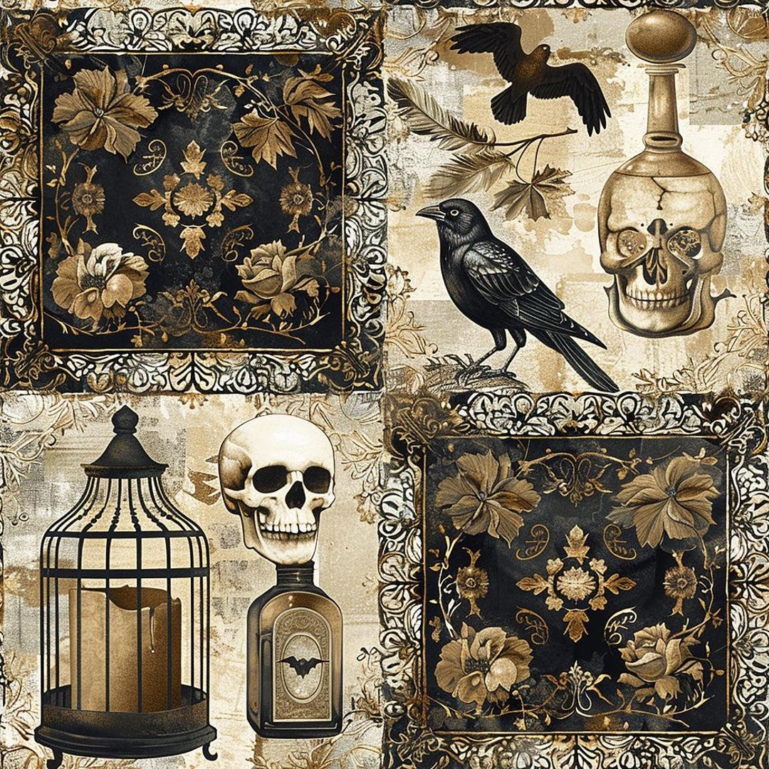 Gothic Patchwork Pattern 8 Quilting Cotton Fabric - Etsy