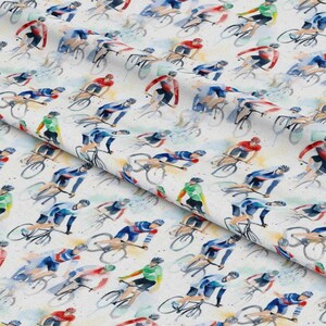 Watercolor Cycling Quilting Cotton Fabric - Etsy
