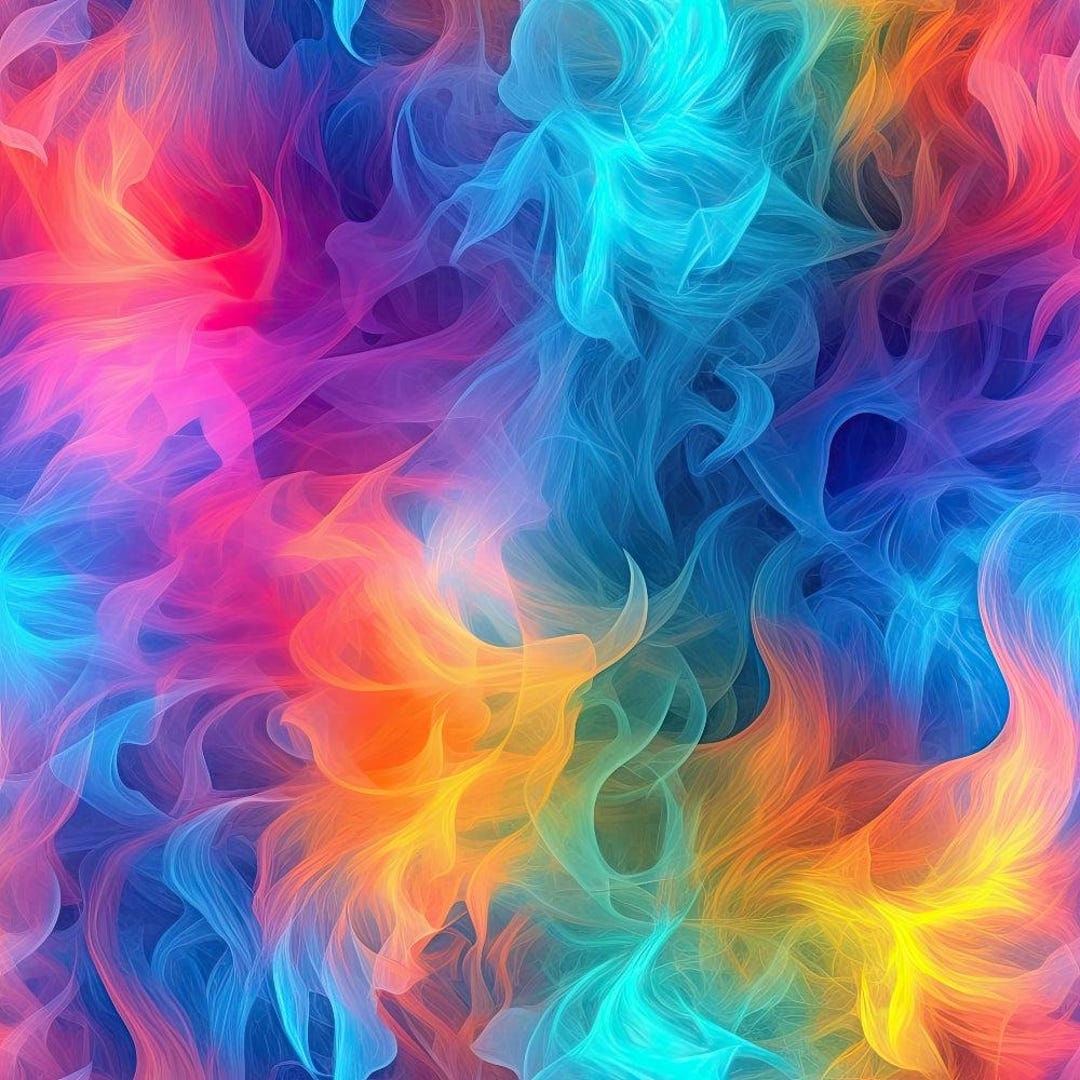 Rainbow Smoke Pattern 4 Quilting Cotton Fabric - Etsy