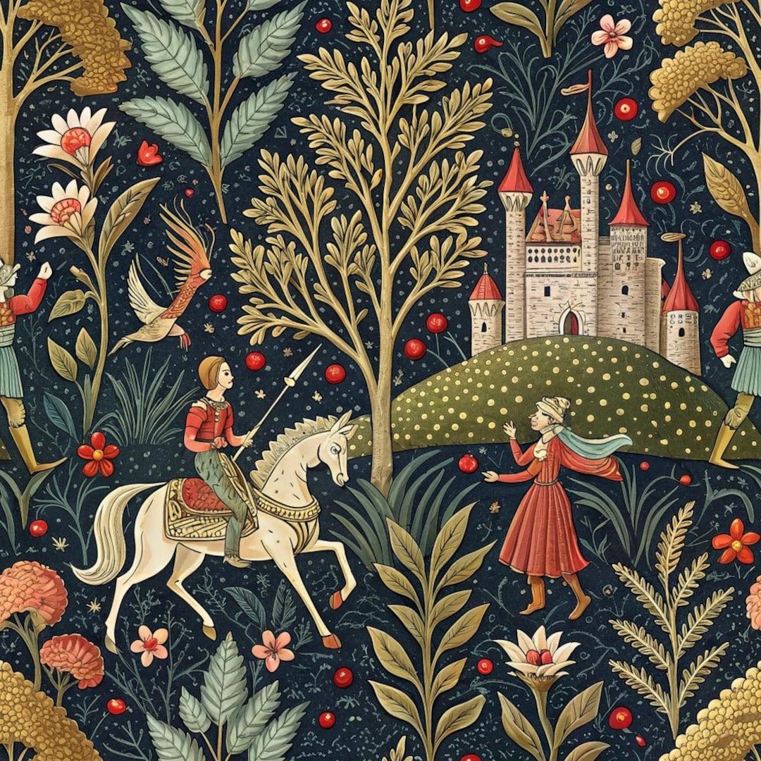 Medieval Tapestry Pattern 6 Quilting Cotton Fabric - Etsy