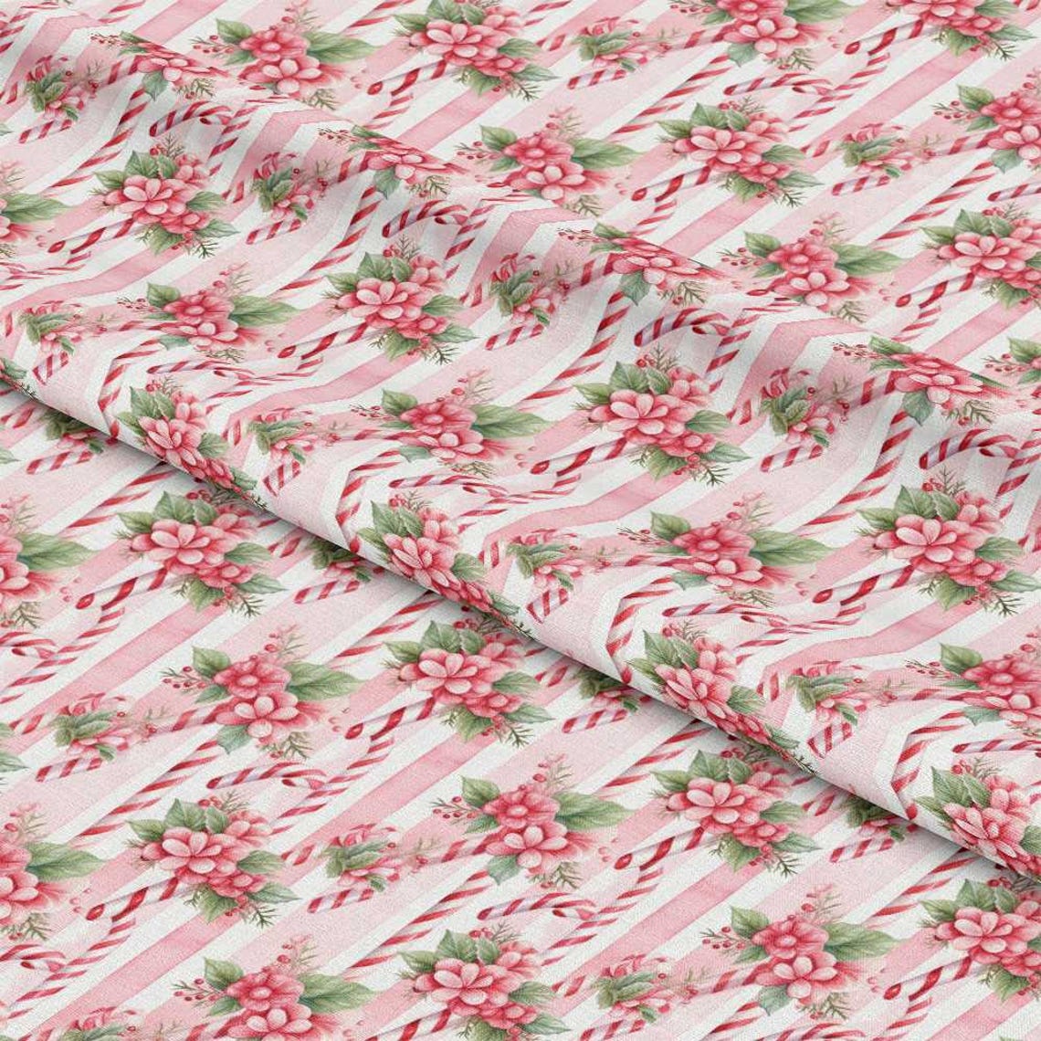 Vintage Pink Christmas Pattern 8 Quilting Cotton Fabric - Etsy