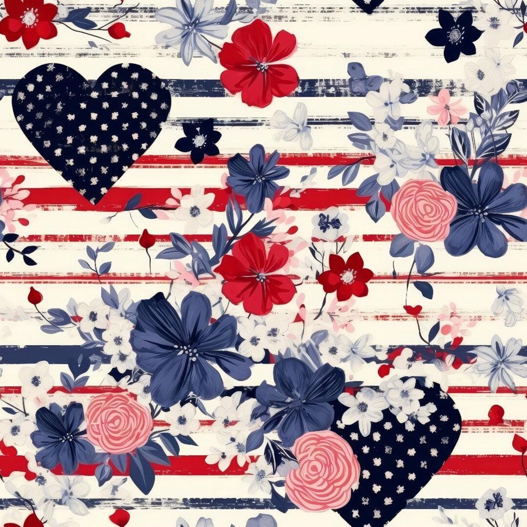 Patriotic Shabby Chic Pattern 12 Quilting Cotton Fabric - Etsy