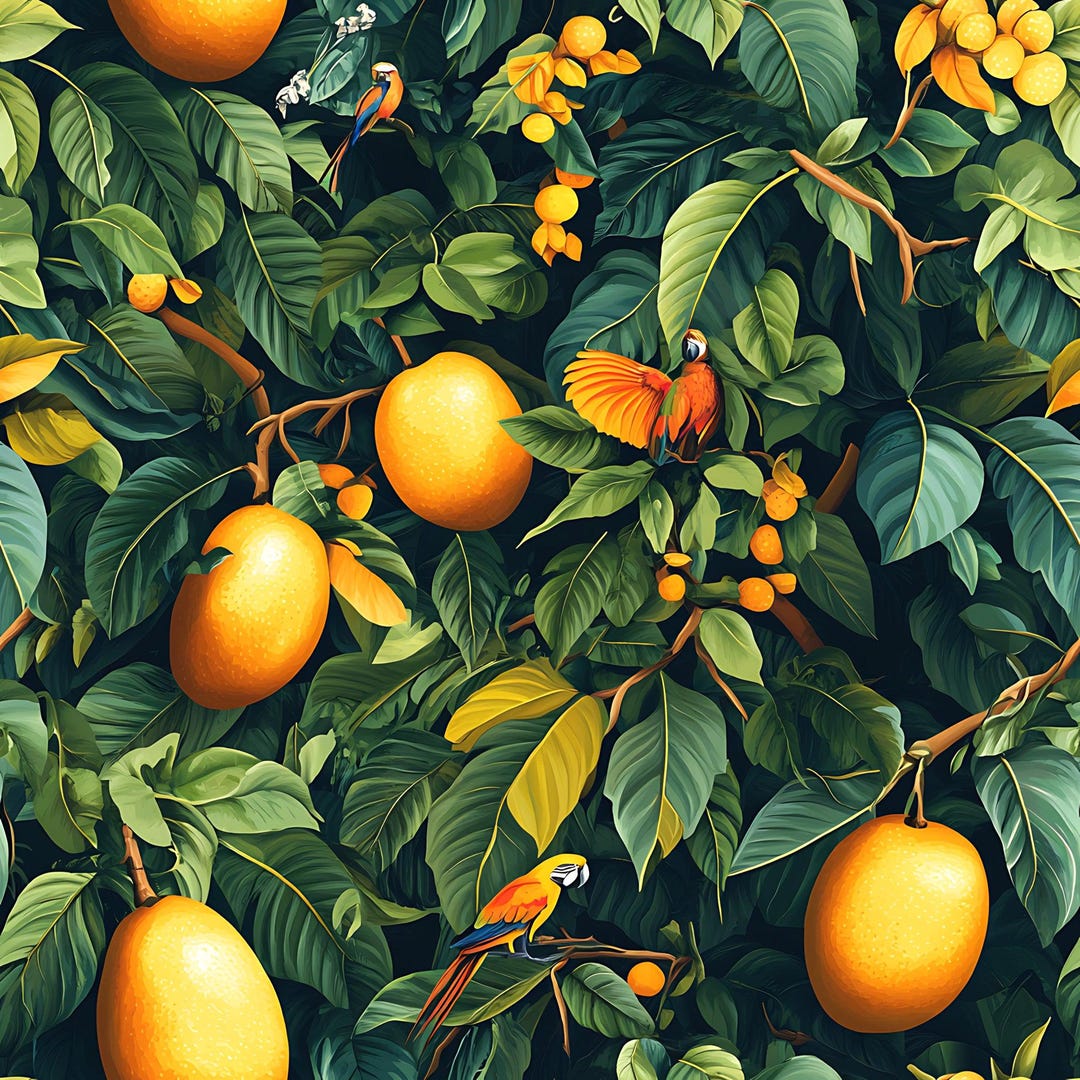 Mango in the Wild Pattern 12 Quilting Cotton Fabric - Etsy