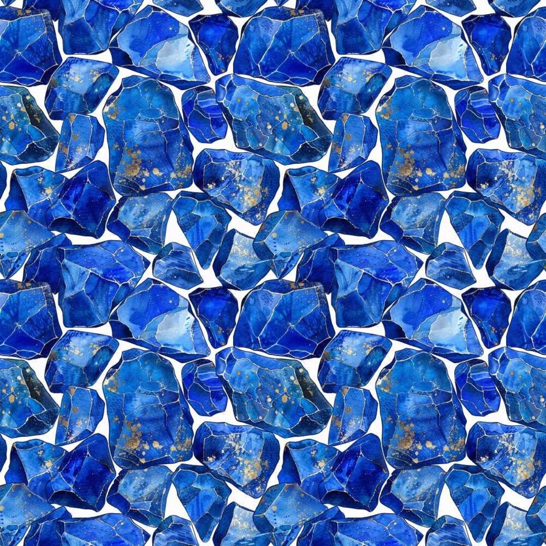 Lapis Lazuli Gemstones Pattern 8 Quilting Cotton Fabric - Etsy