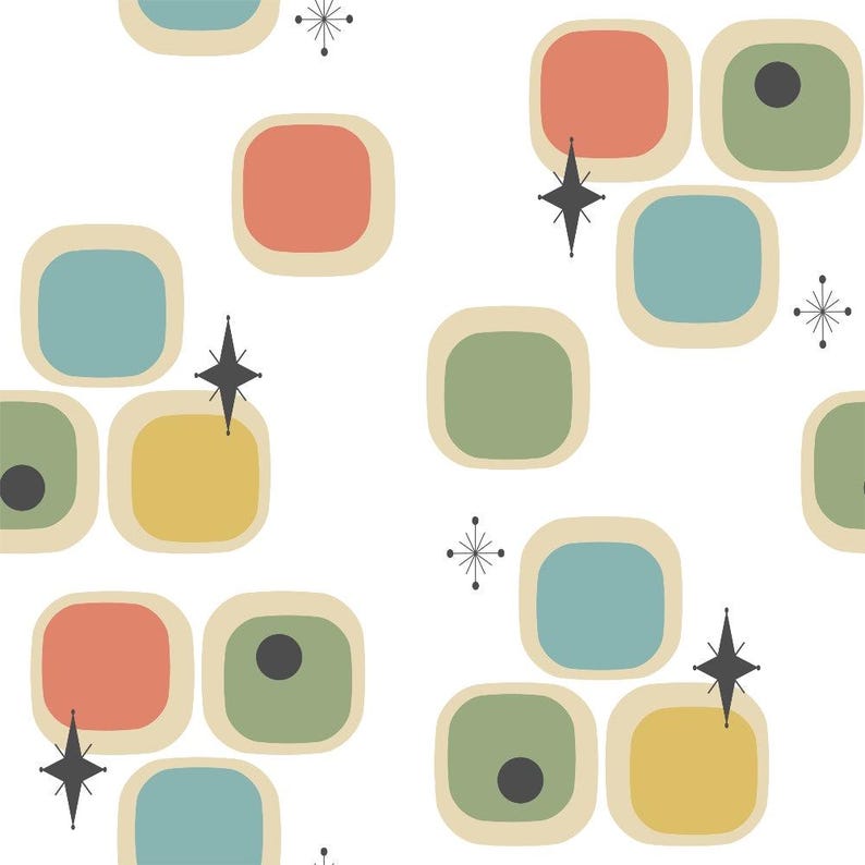 Mid-century Modern Pattern 48 Quilting Cotton Fabric - Etsy