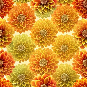 Art Nouveau Marigolds Pattern 1 Quilting Cotton Fabric - Etsy