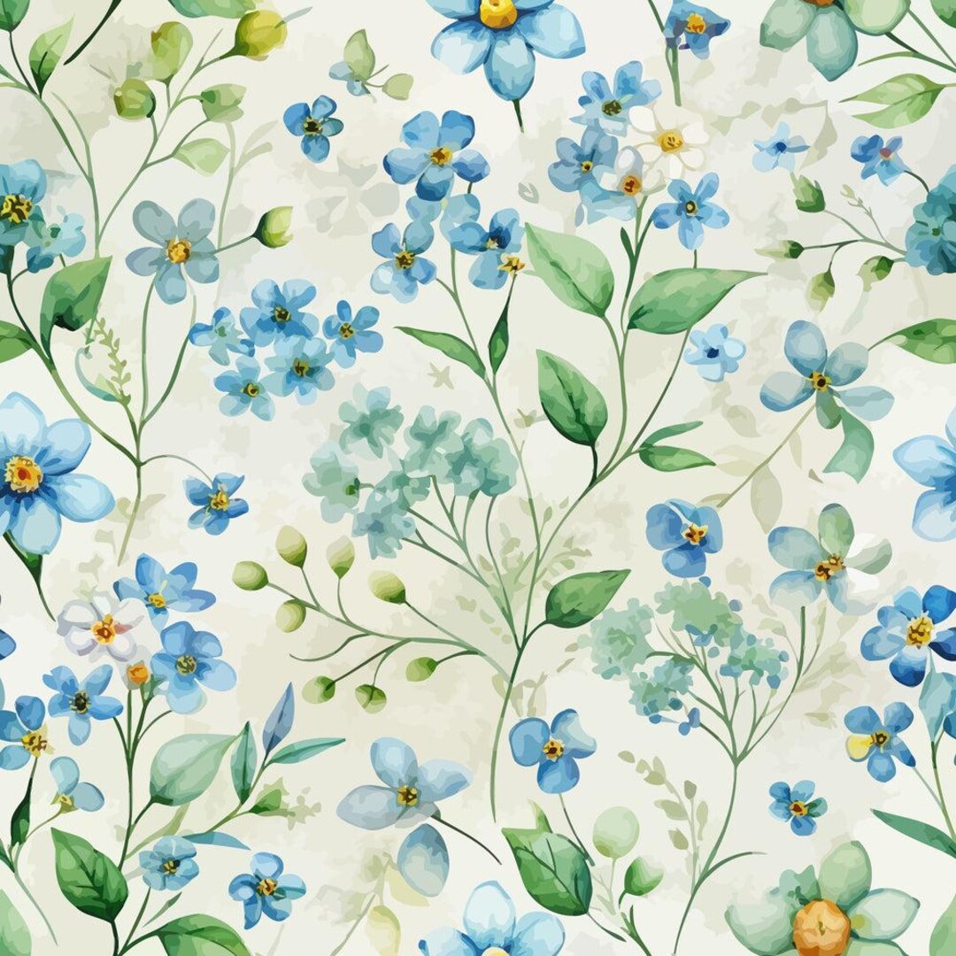 Art Nouveau Forget Me Nots Pattern 3 Quilting Cotton Fabric - Etsy