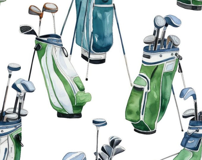 Watercolor Golf Quilting Cotton Fabric - Etsy