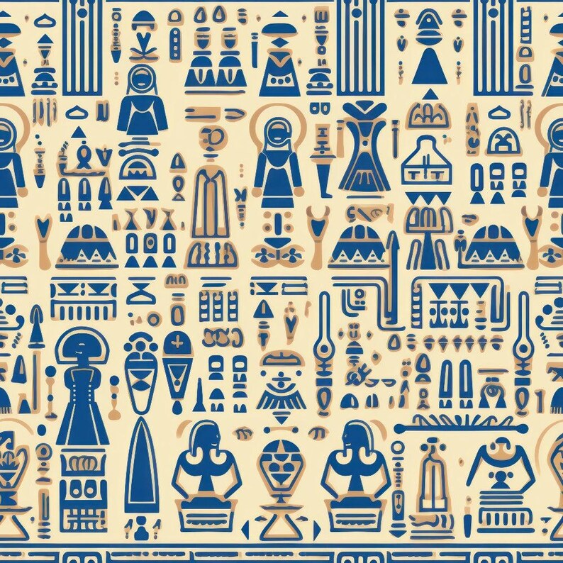 2D Ancient Egypt Pattern 57 Quilting Cotton Fabric - Etsy