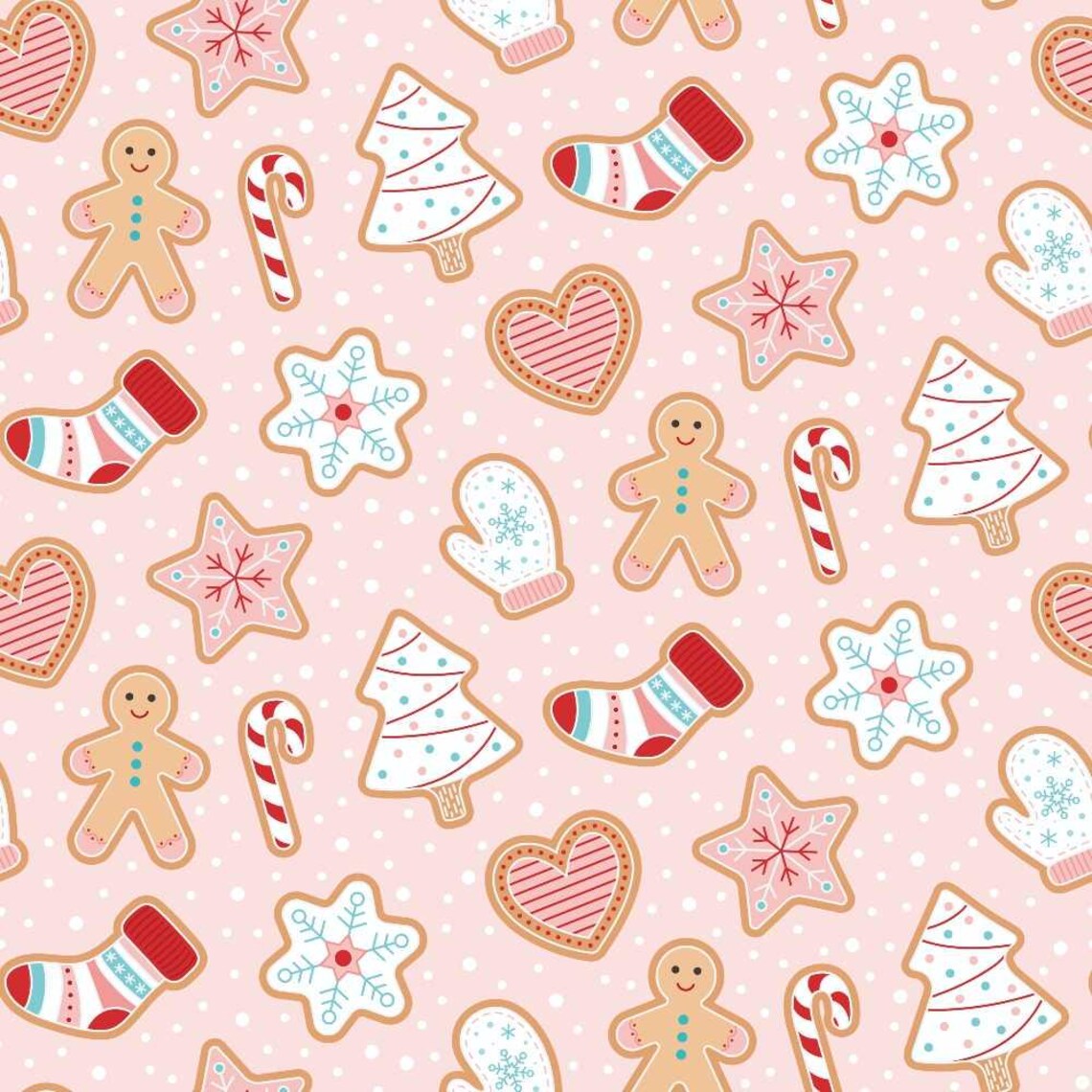 Christmas Treats Candy Pattern 6 Quilting Cotton Fabric - Etsy