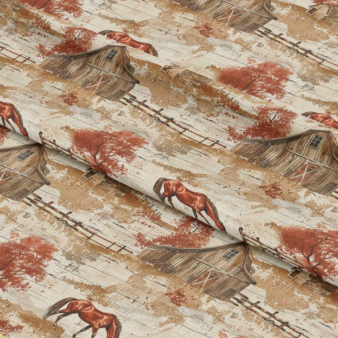 Horse Ranch Pattern 6 Quilting Cotton Fabric - Etsy