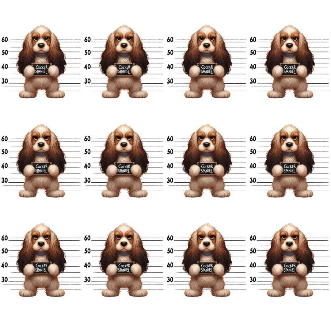 Doggie Mugshots Cocker Spaniel Pattern Quilting Cotton Fabric - Etsy