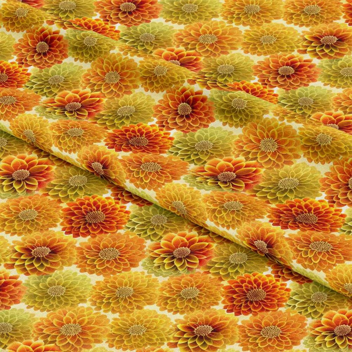 Art Nouveau Marigolds Pattern 1 Quilting Cotton Fabric - Etsy