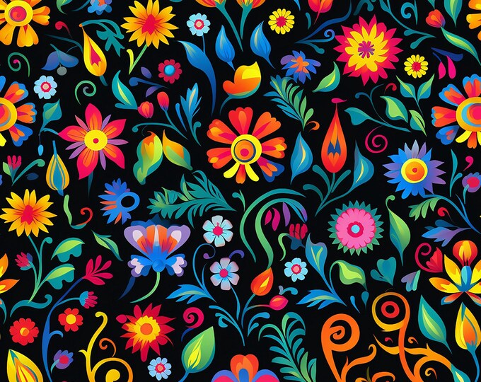 Mexican Floral Fiesta Pattern 2 Quilting Cotton Fabric - Etsy