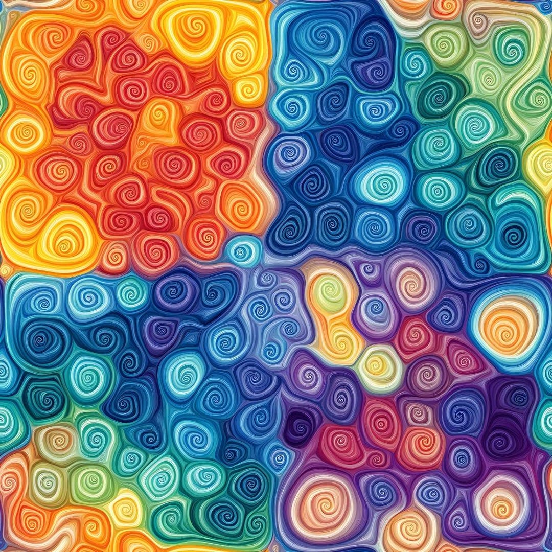 Rainbow Mandala Pattern 12 Quilting Cotton Fabric - Etsy