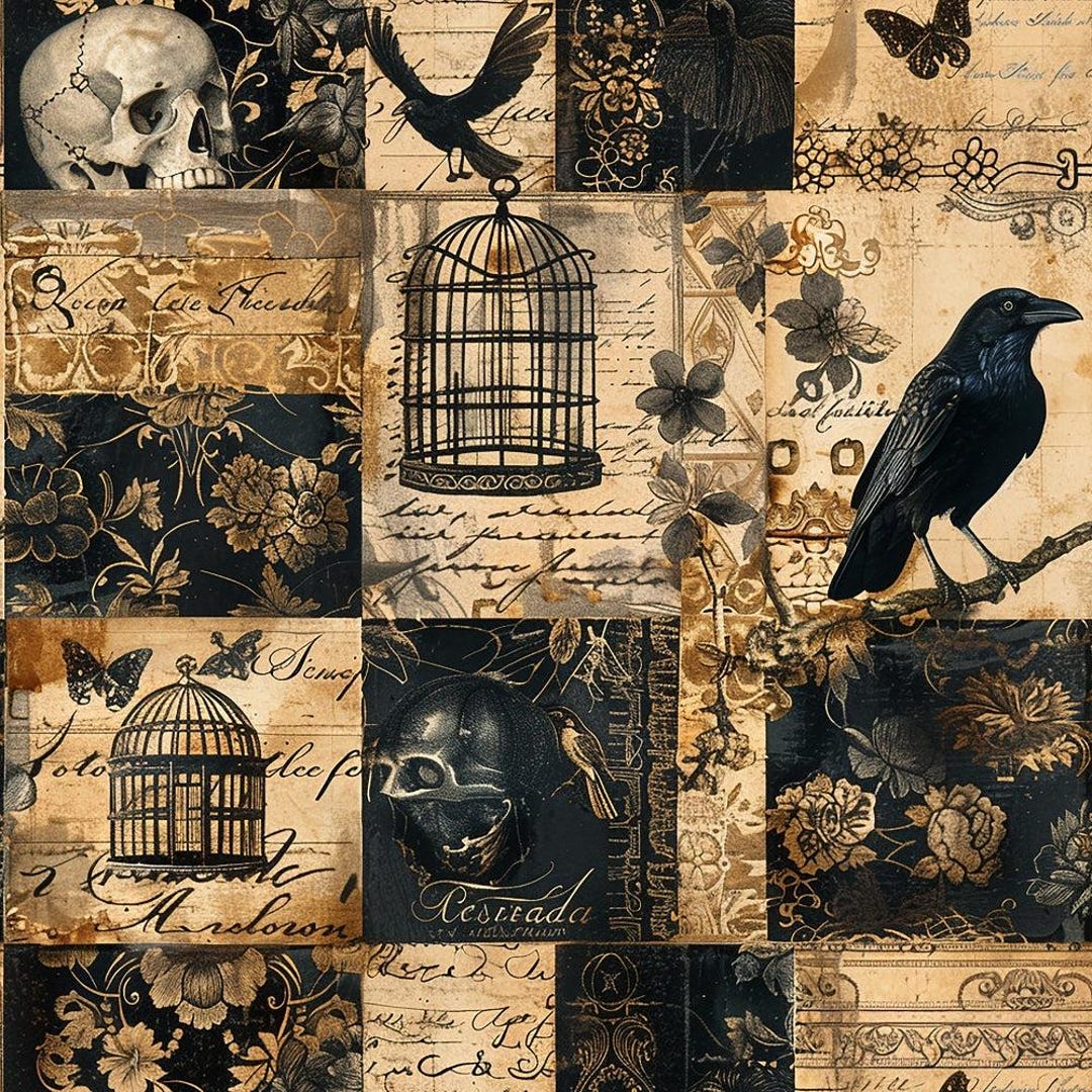 Gothic Patchwork Pattern 1 Quilting Cotton Fabric - Etsy