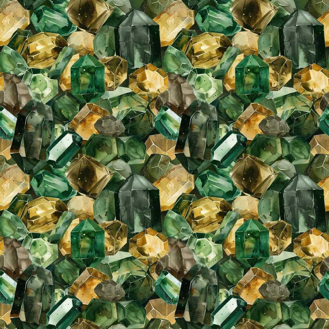 Emerald Gemstones Pattern 10 Quilting Cotton Fabric - Etsy