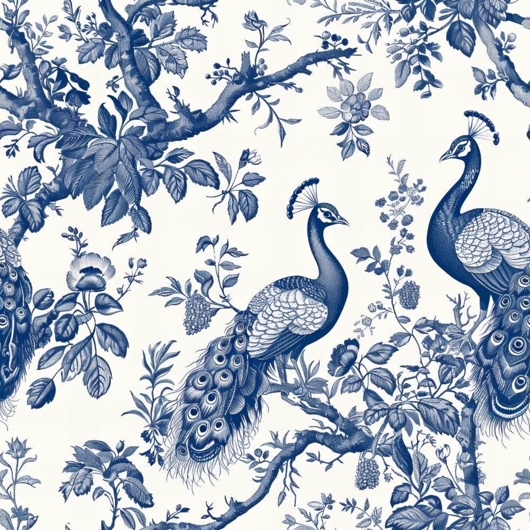 Blue Vintage China Pattern 12 Quilting Cotton Fabric - Etsy
