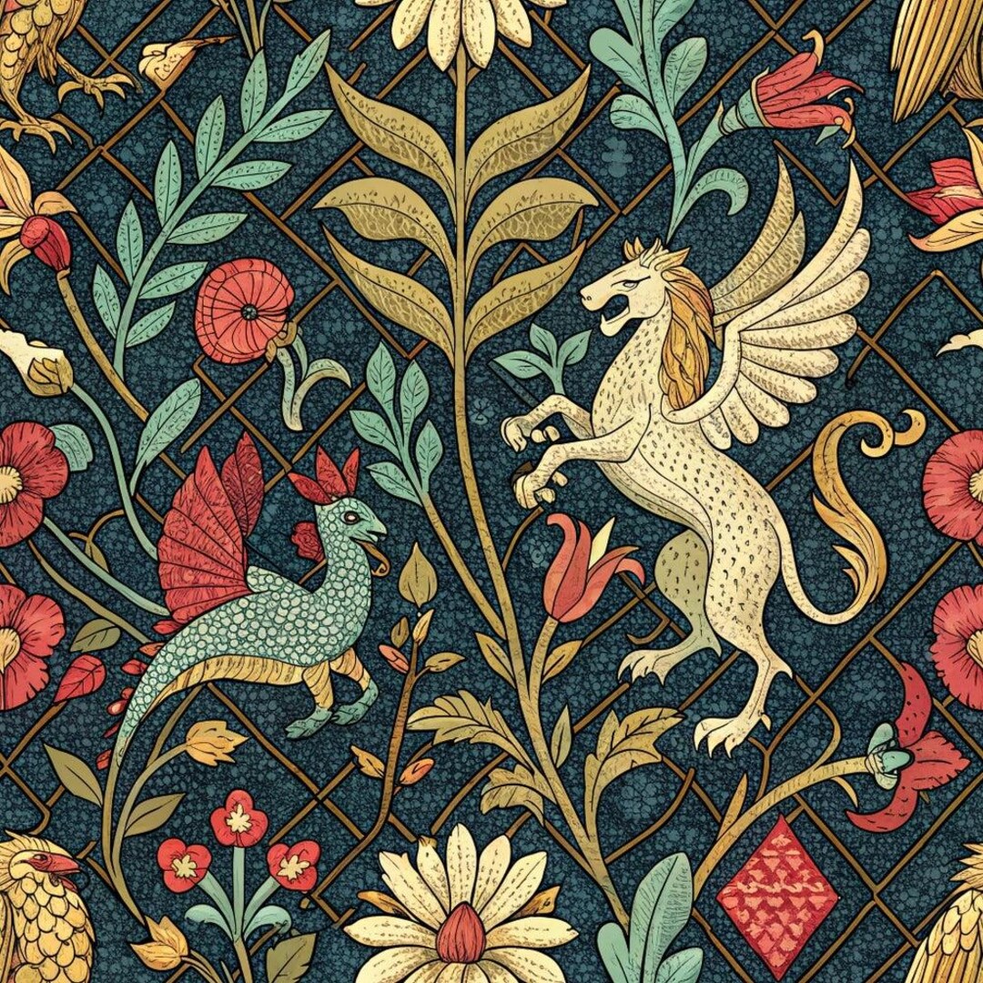 Medieval Tapestry Pattern 10 Quilting Cotton Fabric - Etsy