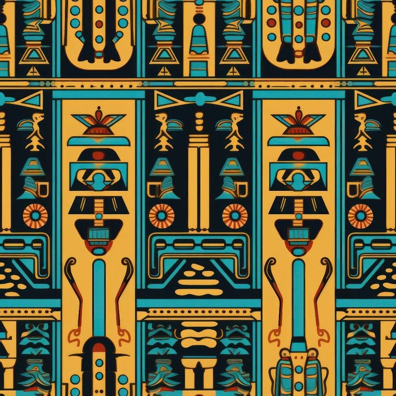 2D Ancient Egypt Pattern 61 Quilting Cotton Fabric - Etsy