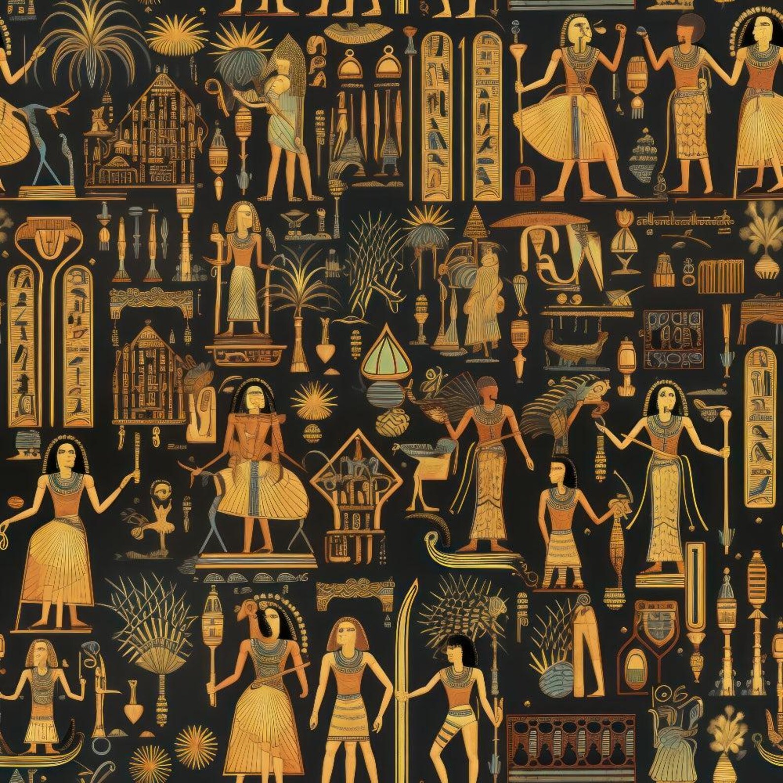 2D Ancient Egypt Pattern 43 Quilting Cotton Fabric - Etsy