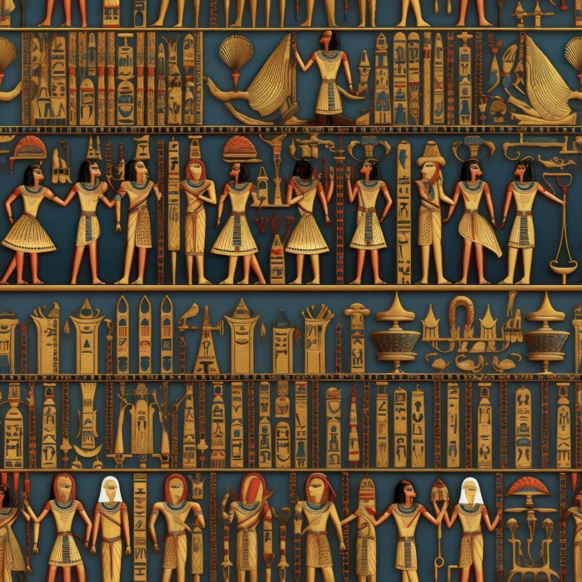 2D Ancient Egypt Pattern 7 Quilting Cotton Fabric - Etsy