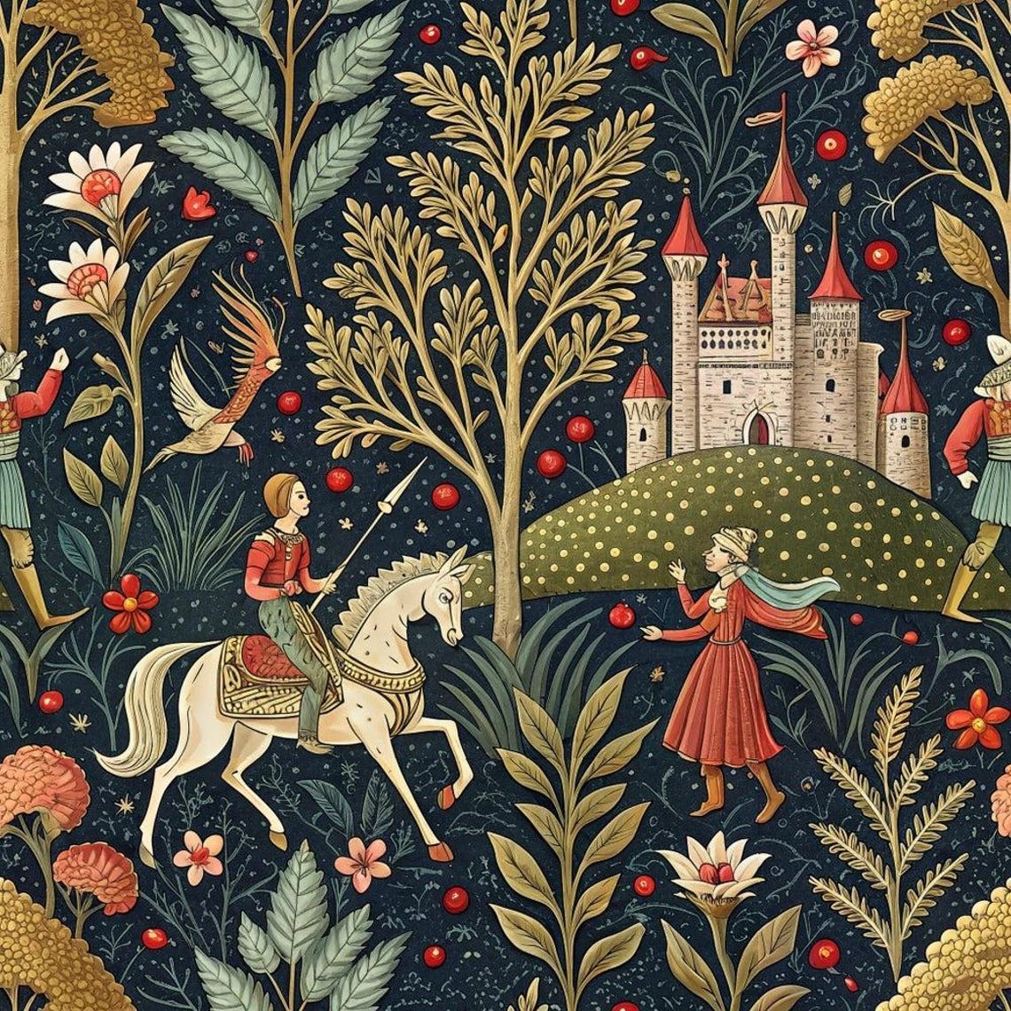 Medieval Tapestry Pattern 6 Quilting Cotton Fabric - Etsy