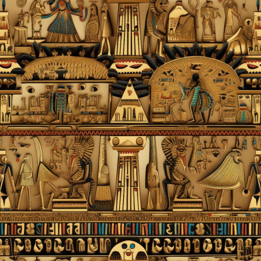 2D Ancient Egypt Pattern 42 Quilting Cotton Fabric - Etsy