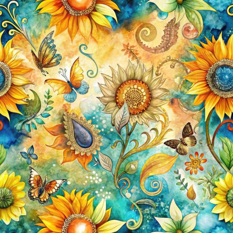 Sunflower Fields Pattern 11 Quilting Cotton Fabric - Etsy