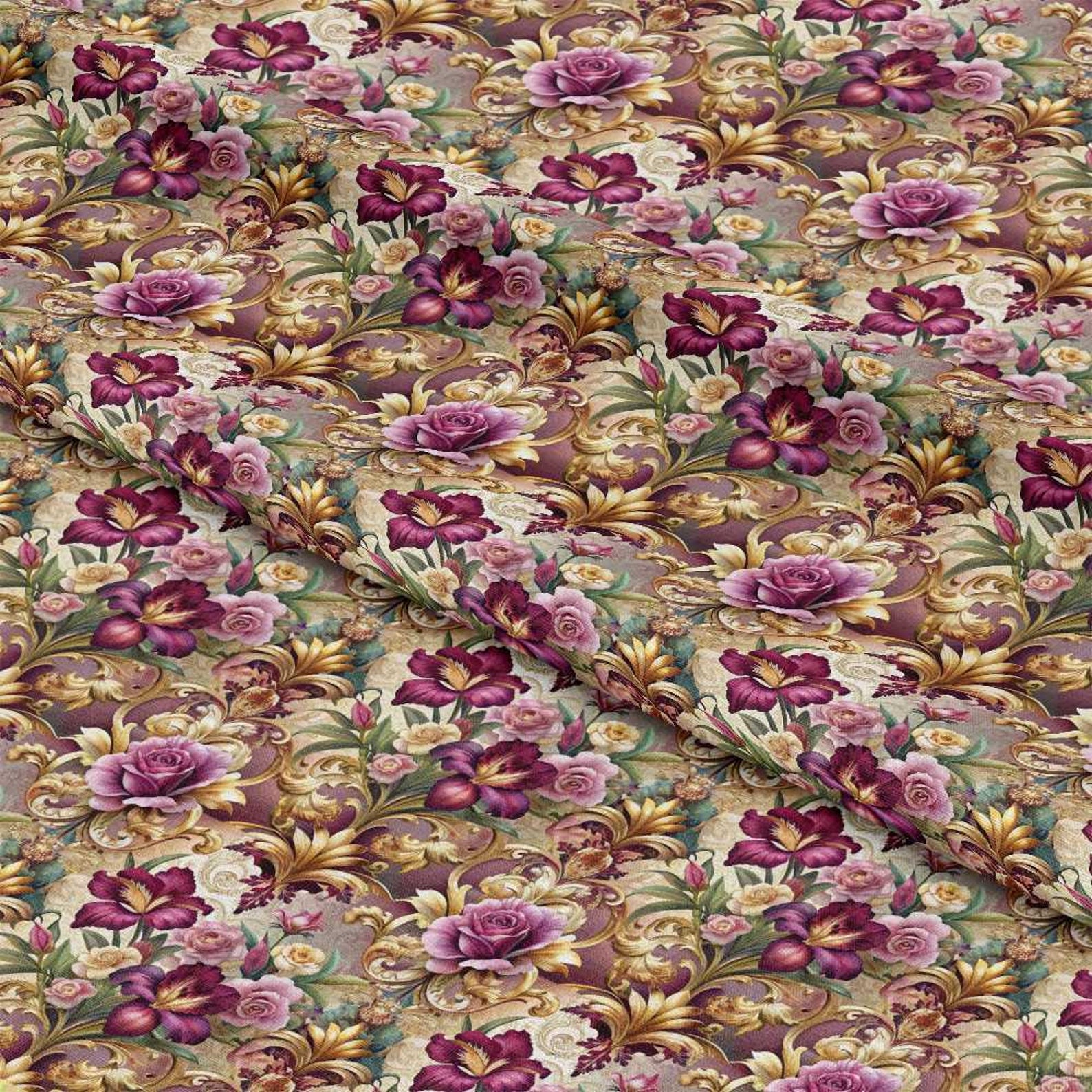 Baroque Florals Pattern 15 Quilting Cotton Fabric - Etsy