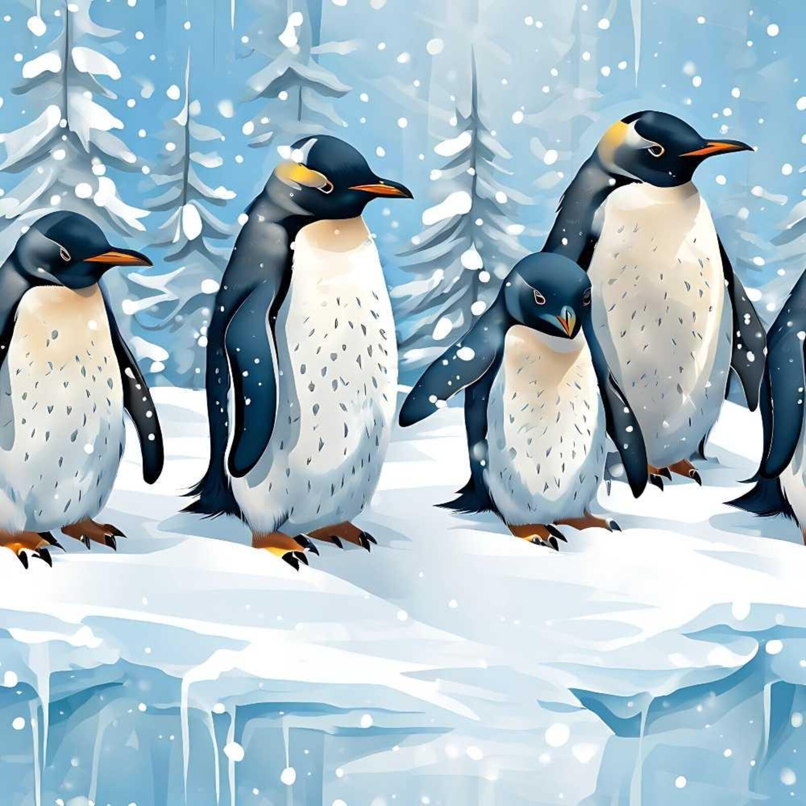 Winter Animals Pattern 5 Quilting Cotton Fabric - Etsy