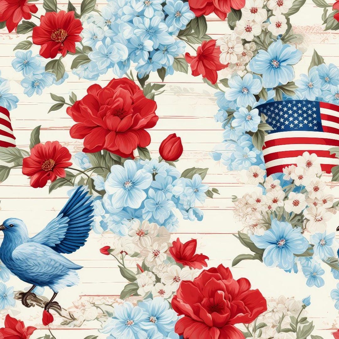 Patriotic Shabby Chic Pattern 5 Quilting Cotton Fabric - Etsy