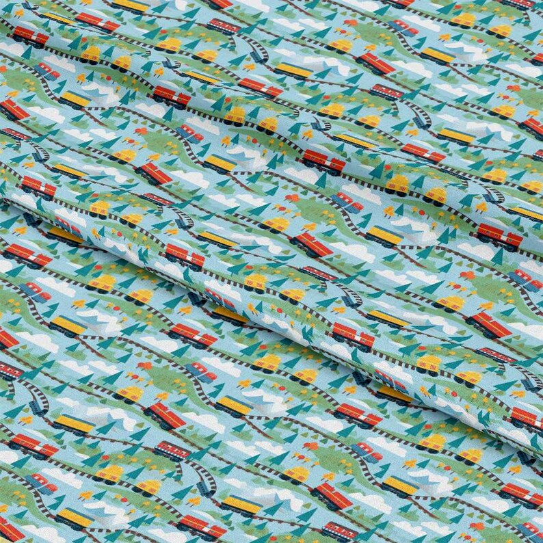 Cartoon Trains Pattern 14 Quilting Cotton Fabric - Etsy