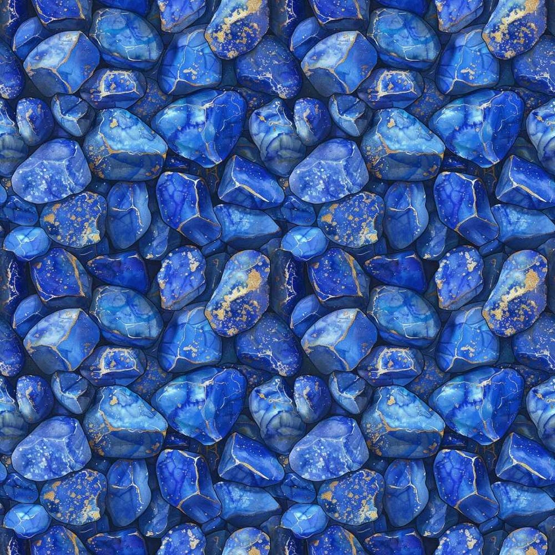 Lapis Lazuli Gemstones Pattern 4 Quilting Cotton Fabric - Etsy