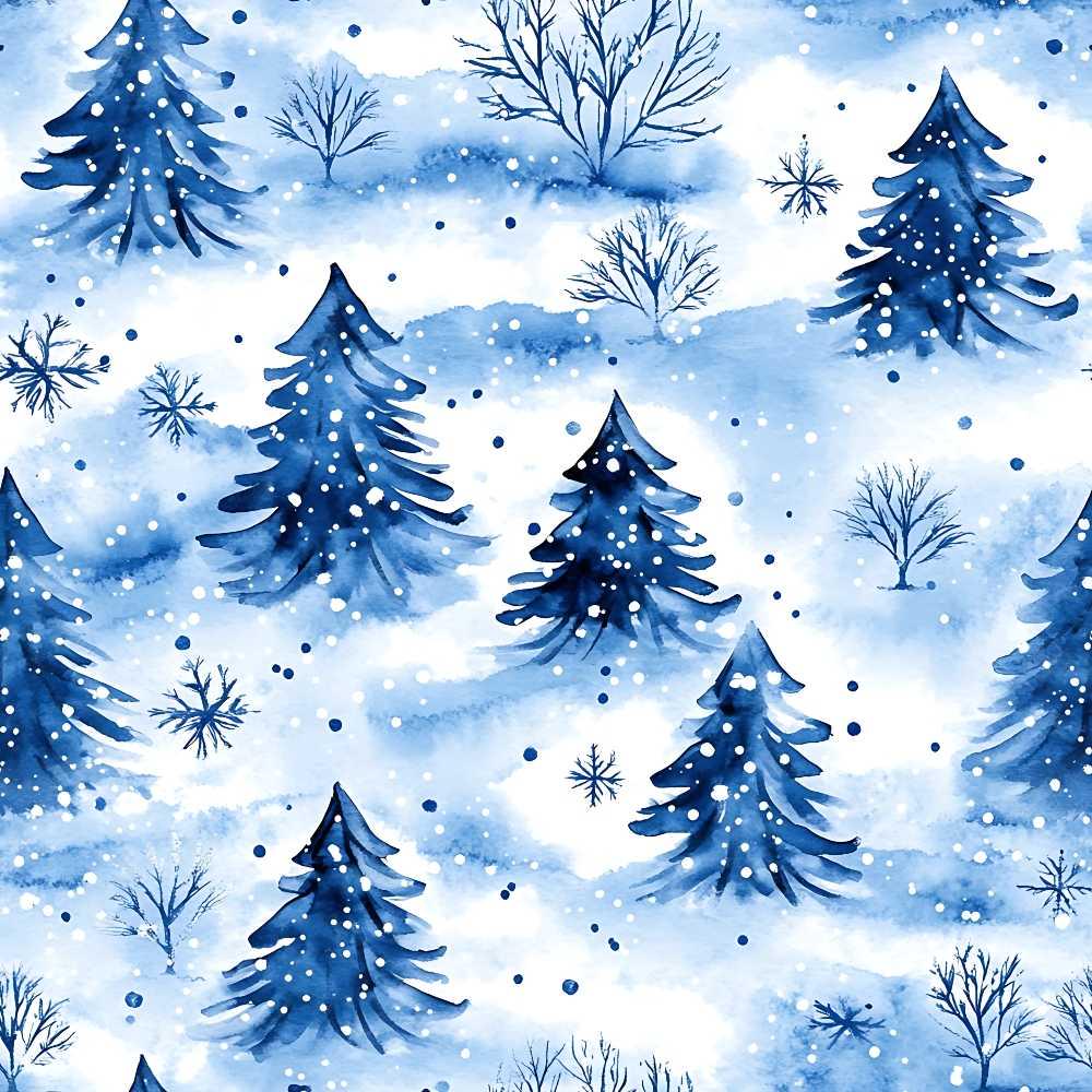 Winter Christmas Trees Quilting Cotton Fabric - Etsy