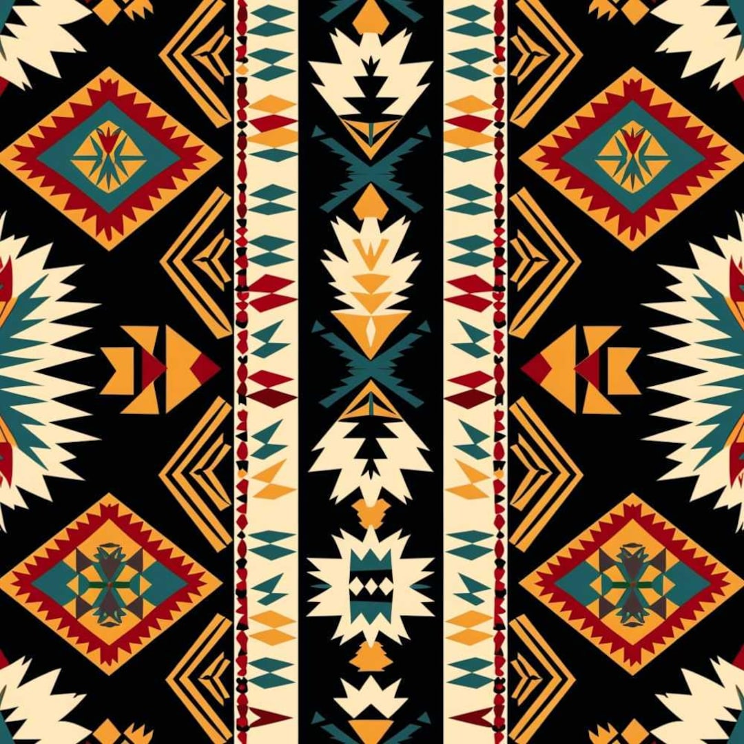 Retro Native American Pattern 5 Quilting Cotton Fabric - Etsy