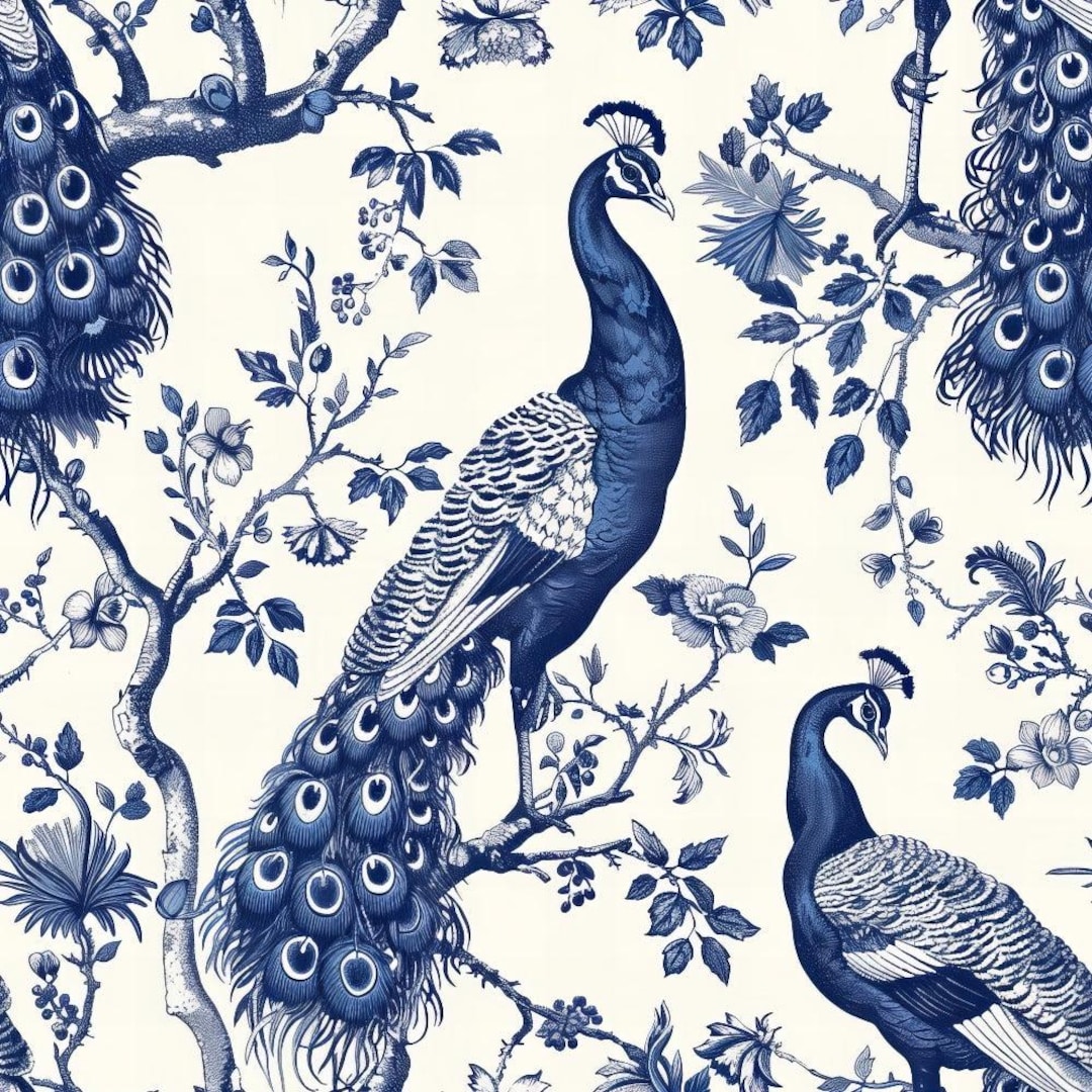 Blue Vintage China Pattern 11 Quilting Cotton Fabric - Etsy