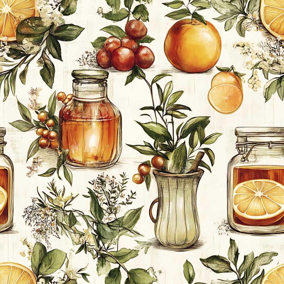 Vintage Kitchen Ingredients Pattern 8 Quilting Cotton Fabric - Etsy